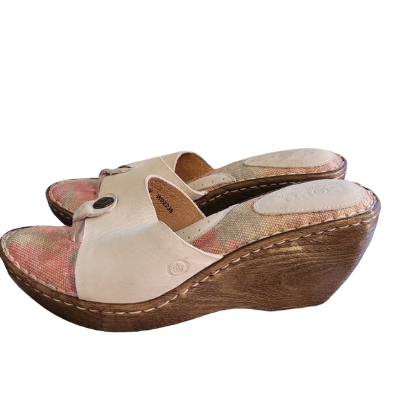 Born | Shoes | Born Chunky Wedge Slide Sandal With Toe Post 8 A53 ...